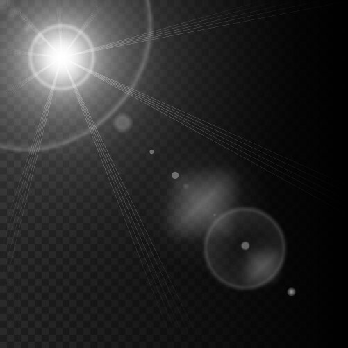 Sun light glaring blast realistic Royalty Free Vector Image