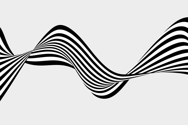 Abstract wavy wave background black and white Vector Image