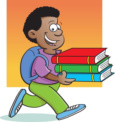 Kids Boy Carrying Book Cartoon Vector Images (over 300)