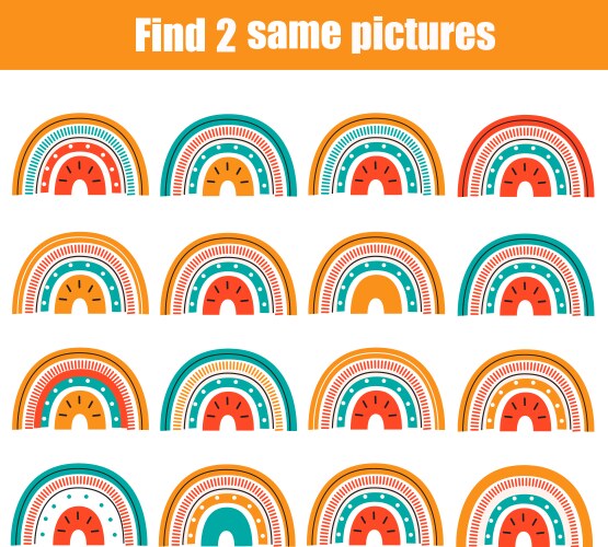 Matching children educational game match objects Vector Image