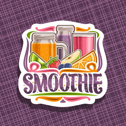 Logo for fruit smoothie Royalty Free Vector Image