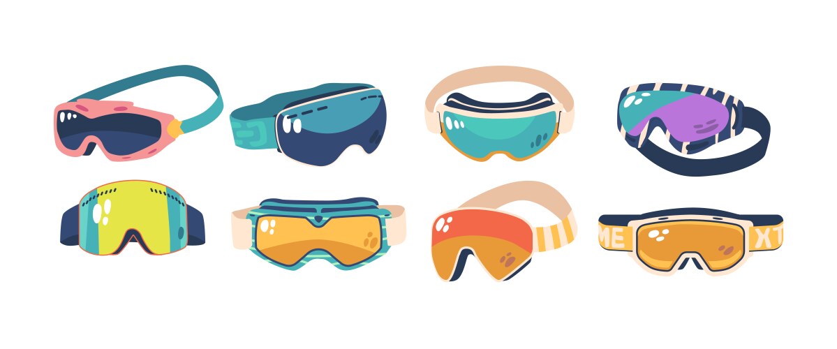 Ski goggles line Royalty Free Vector Image - VectorStock