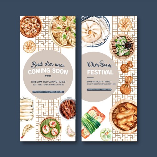 Dim sum flyer design with tofu steamed bun Vector Image Dim sum flyer design with tofu steamed bun Vector Image