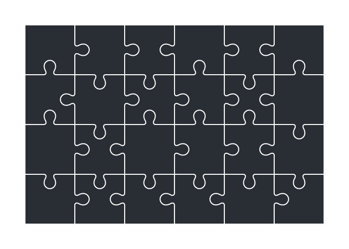 Puzzle jigsaw set of 24 pieces Royalty Free Vector Image