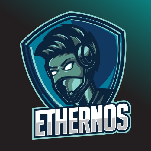 Shadow gamer esport mascot logo Royalty Free Vector Image
