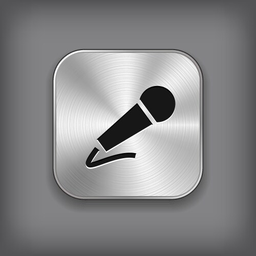 Microphone icon - white app button Royalty Free Vector Image