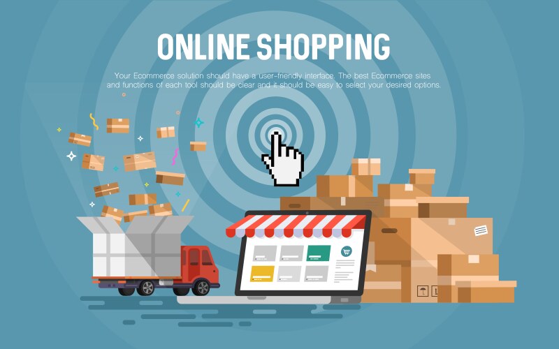 Online shop web store Royalty Free Vector Image