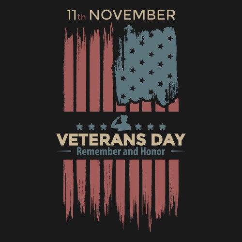 Veterans day memorial usa flag Royalty Free Vector Image