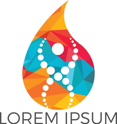 Water drop and human dna molecules logo design Vector Image