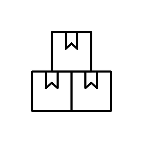 Boxes icon set inventory cargo storage cardboard Vector Image