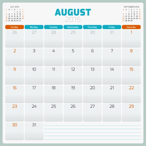 2015 calendar Royalty Free Vector Image - VectorStock