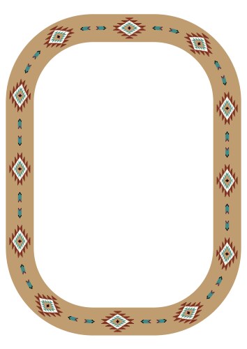 Ethnic frame rectangular border with native Vector Image
