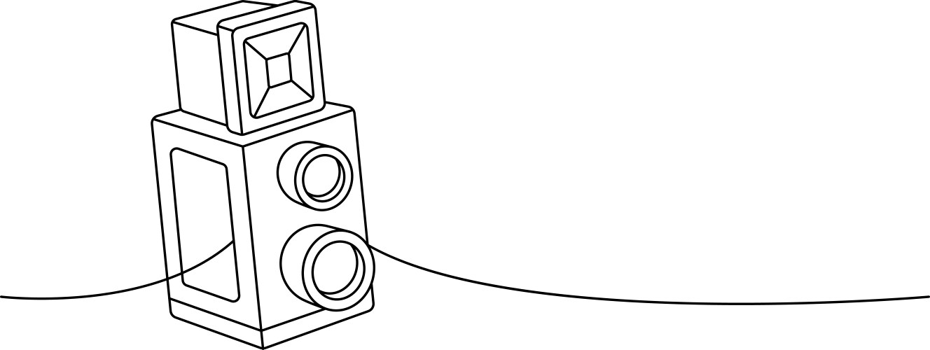 Pager one line continuous drawing old Royalty Free Vector