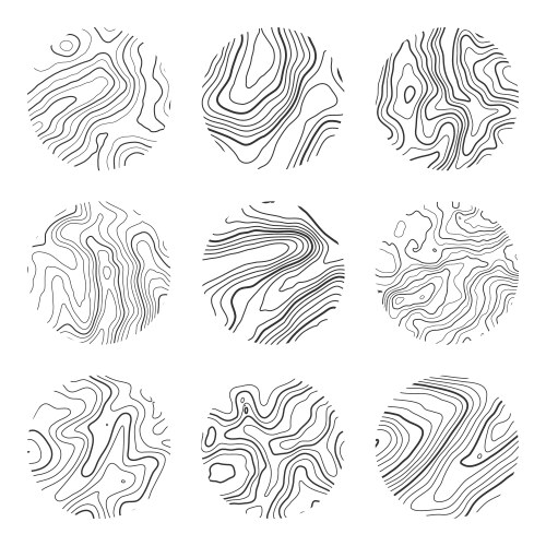 Set topographic symbols Royalty Free Vector Image