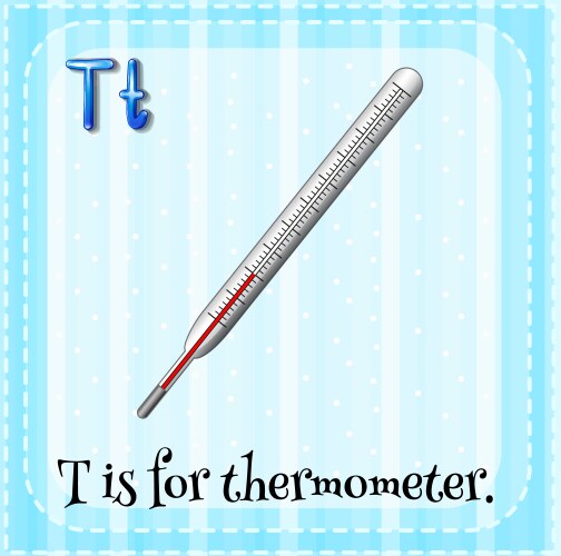 Flashcard of t is for twelve Royalty Free Vector Image