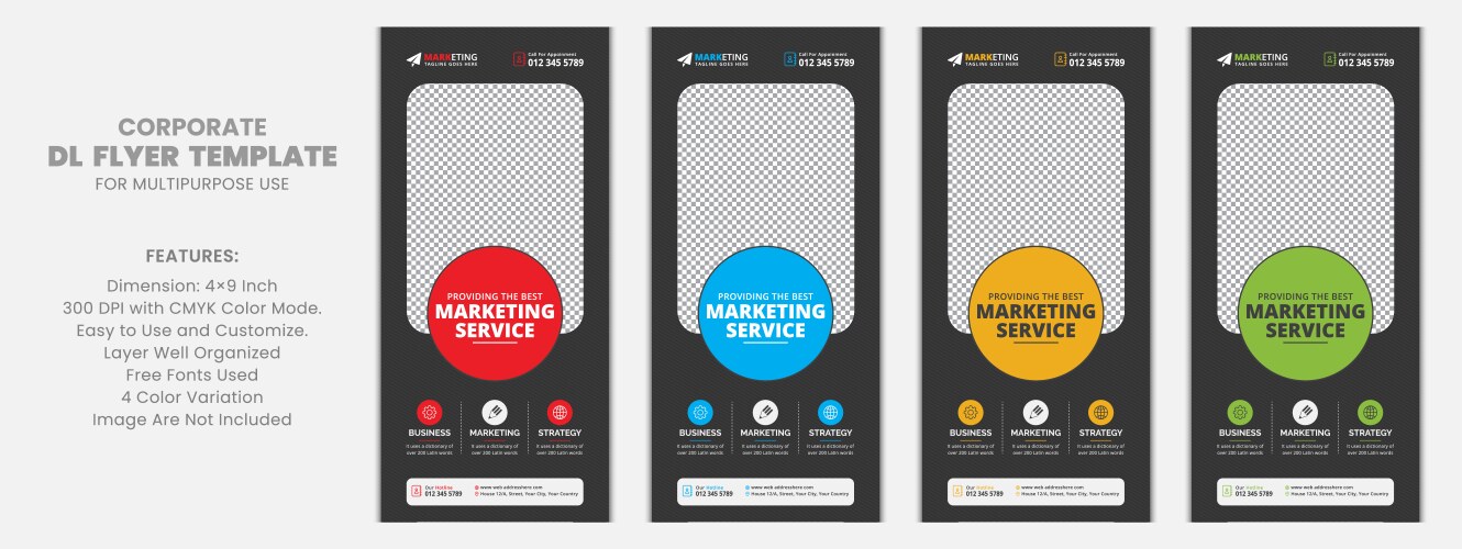 Modern corporate business dl flyer leaflet Vector Image