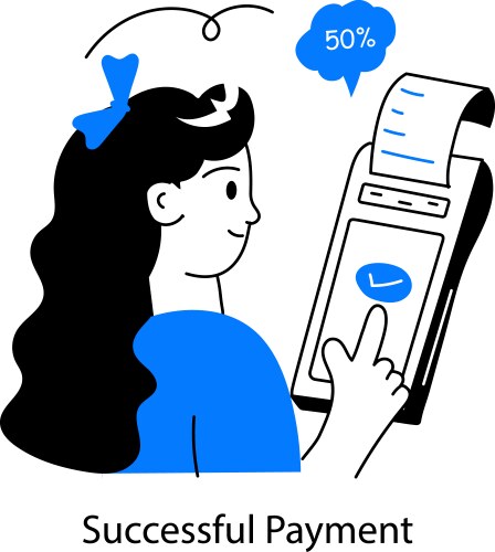 Successful payment Royalty Free Vector Image - VectorStock