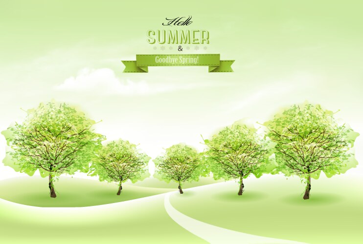 Spring nature background with green grass Vector Image