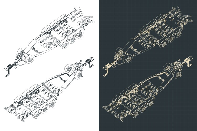 Tri axle boat trailer Royalty Free Vector Image