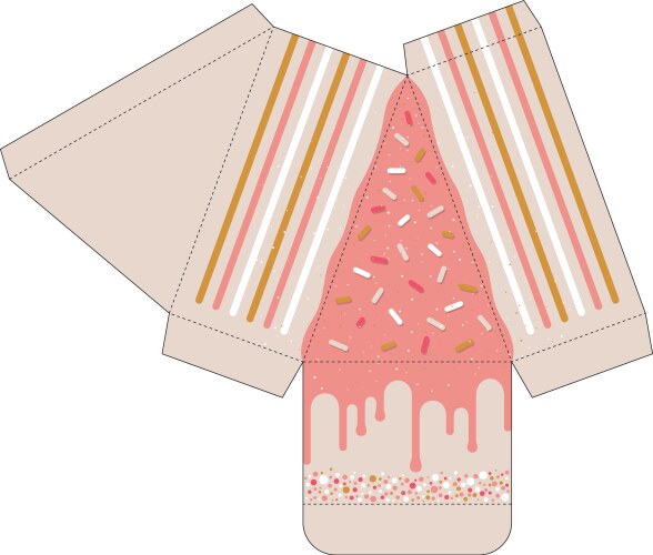 Cake Slice Favor Box Template – Royalty-Free Vector | VectorStock
