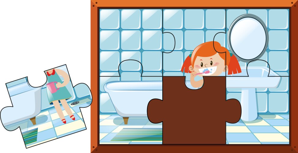 Little boy brushing his teeth Royalty Free Vector Image