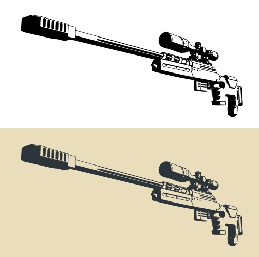 Vintage sniper rifle template Royalty Free Vector Image