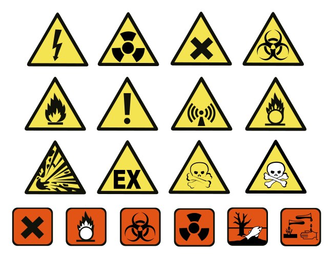 Warning signs Royalty Free Vector Image - VectorStock
