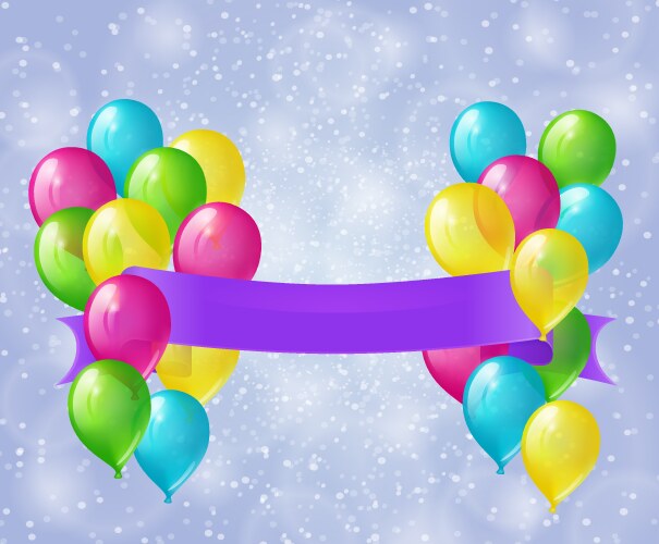 Balloons with round banner Royalty Free Vector Image