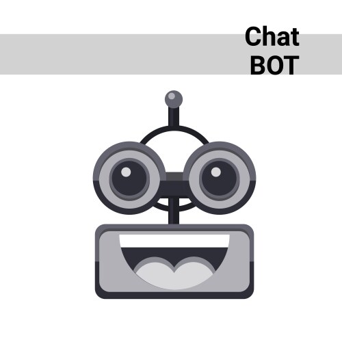 Cartoon robot face smiling cute emotion open mouth
