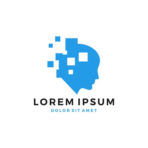 Human digital logo design Royalty Free Vector Image