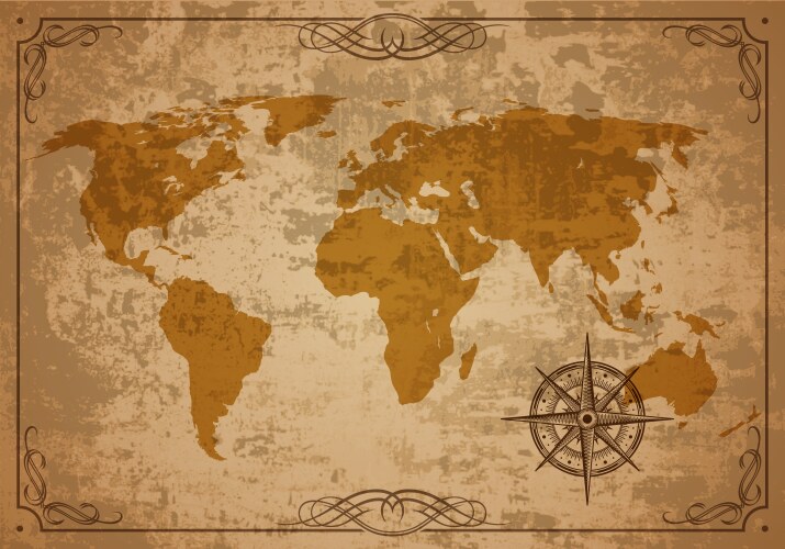 Antique Map World Vector Images (over 2,300)