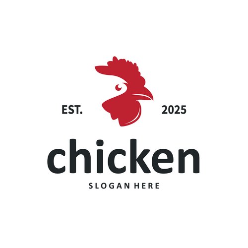 Simple chicken logo design with minimalist – Royalty-Free Vector ...