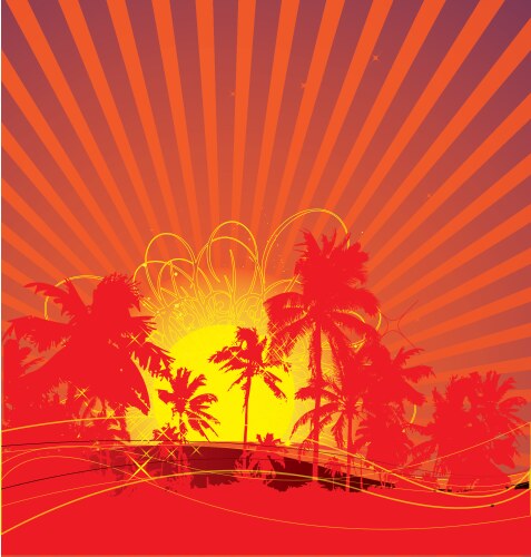 Rising sun Royalty Free Vector Image - VectorStock