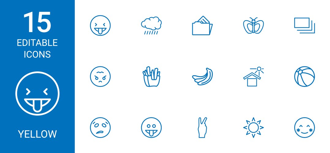 7 yellow icons Royalty Free Vector Image - VectorStock