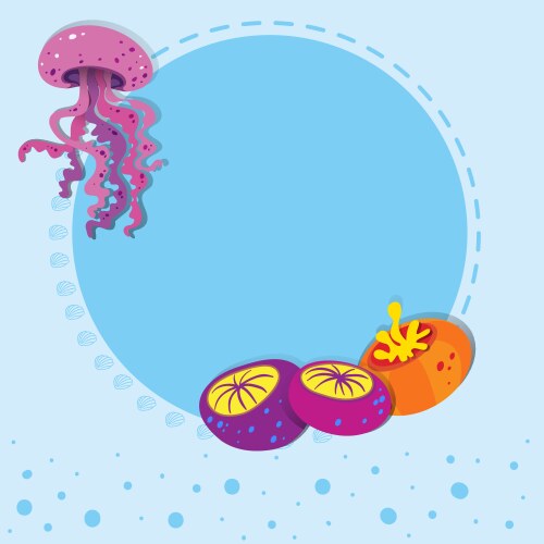 Border design with fish and coral reef Royalty Free Vector