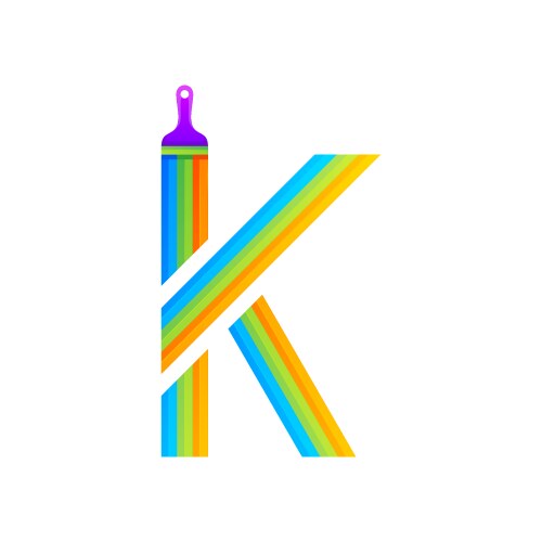 Colorful letter k creative logo design Royalty Free Vector