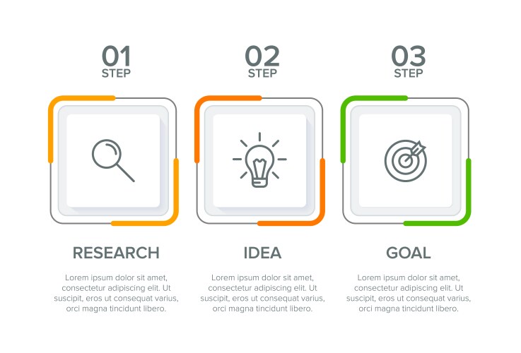Concept arrow business model with 3 successive Vector Image