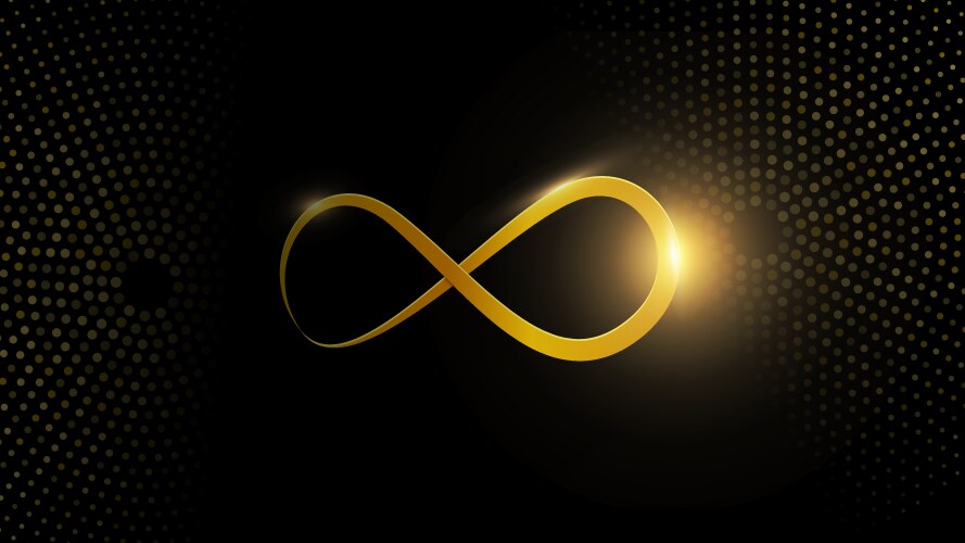 Golden infinity symbol Royalty Free Vector Image