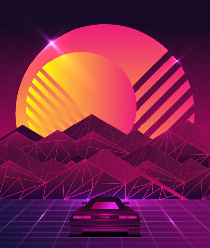 Retro futuristic background Royalty Free Vector Image