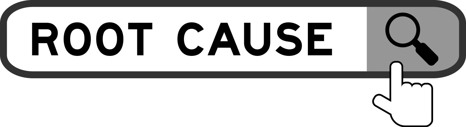 Red color inserted label with word root cause Vector Image