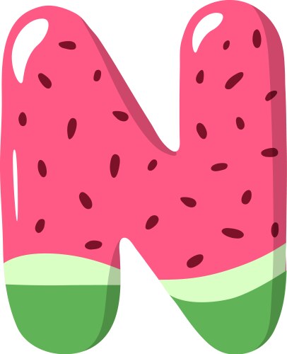 Watermelon alphabet sign on white background Vector Image
