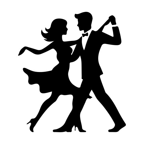 Elegant couple dancing silhouette symbol Vector Image