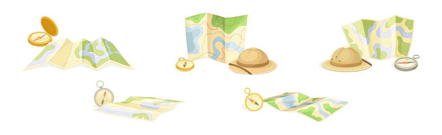 Expedition map depicting geography and route Vector Image