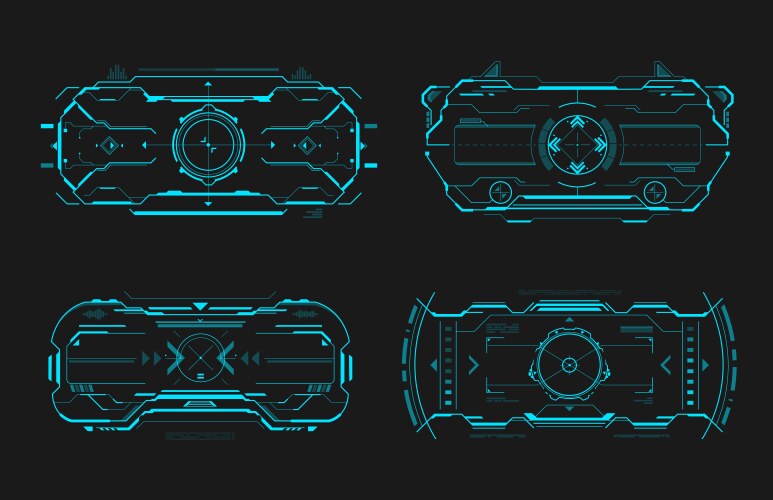 Hud frames of aim control panel and target screen Vector Image