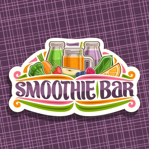 Logo for fruit smoothie Royalty Free Vector Image