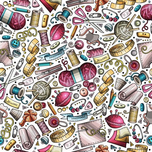 Knitting and needlework seamless pattern Vector Image