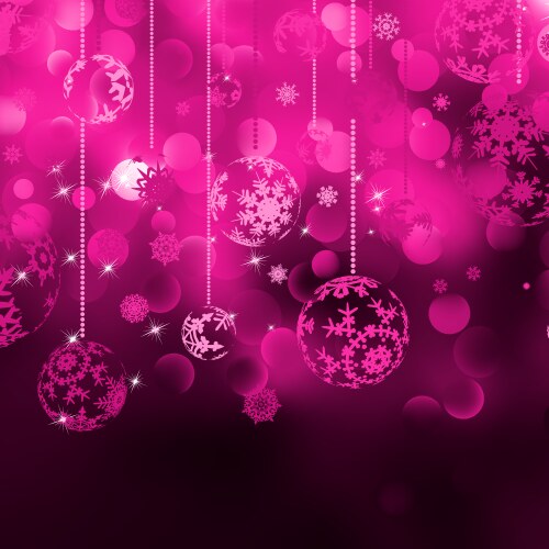 Background with purple christmas balls Royalty Free Vector