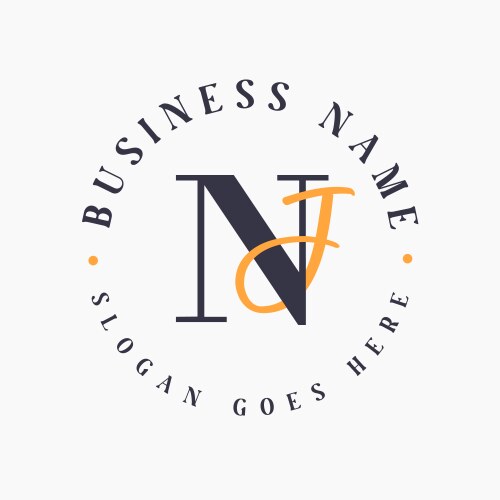 Letter nj logo perfectly blended initials Vector Image