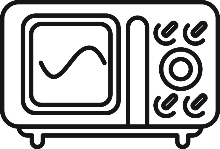 Oscilloscope showing sinusoidal signal on screen Vector Image