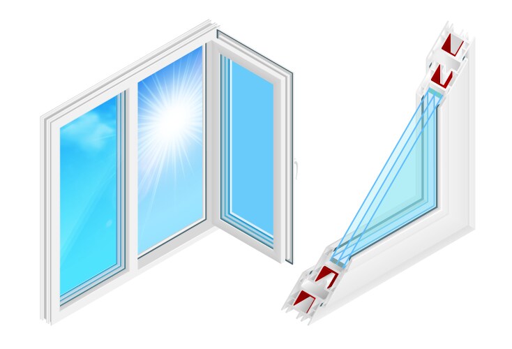 Windows installation service isometric set Vector Image